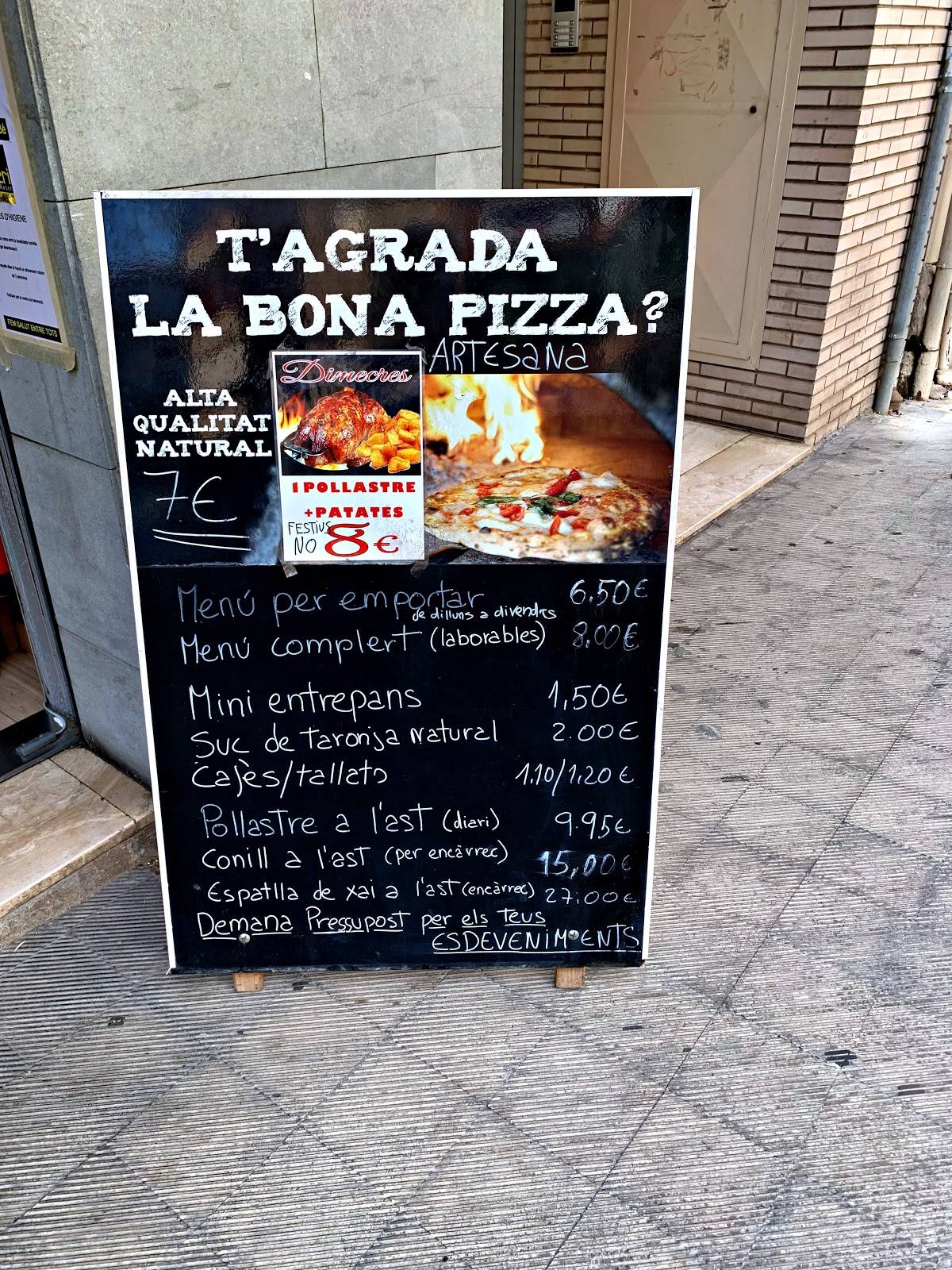 Carta del restaurante El Tiberi del la Roser, Lérida