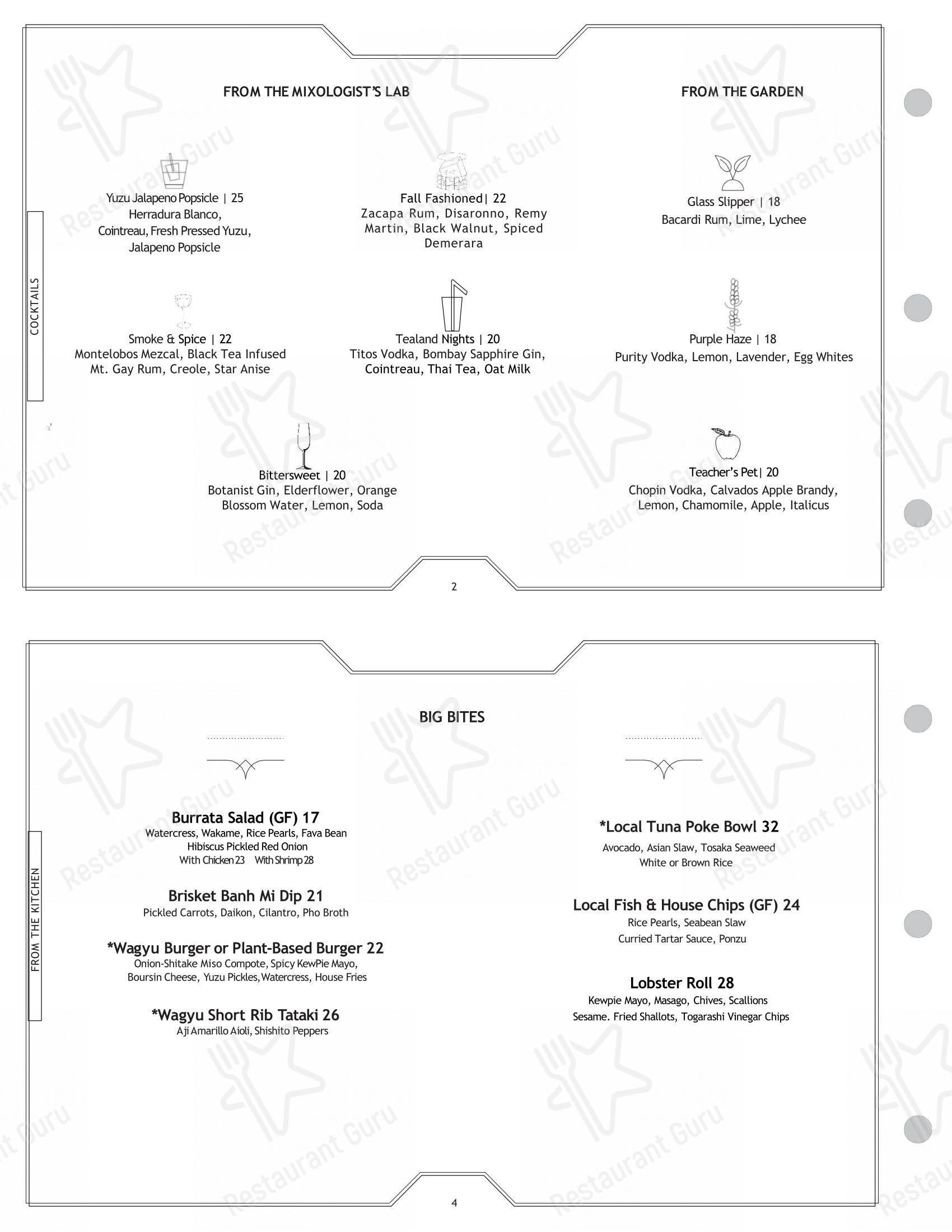 Menu at Ember & Rye steakhouse, Carlsbad