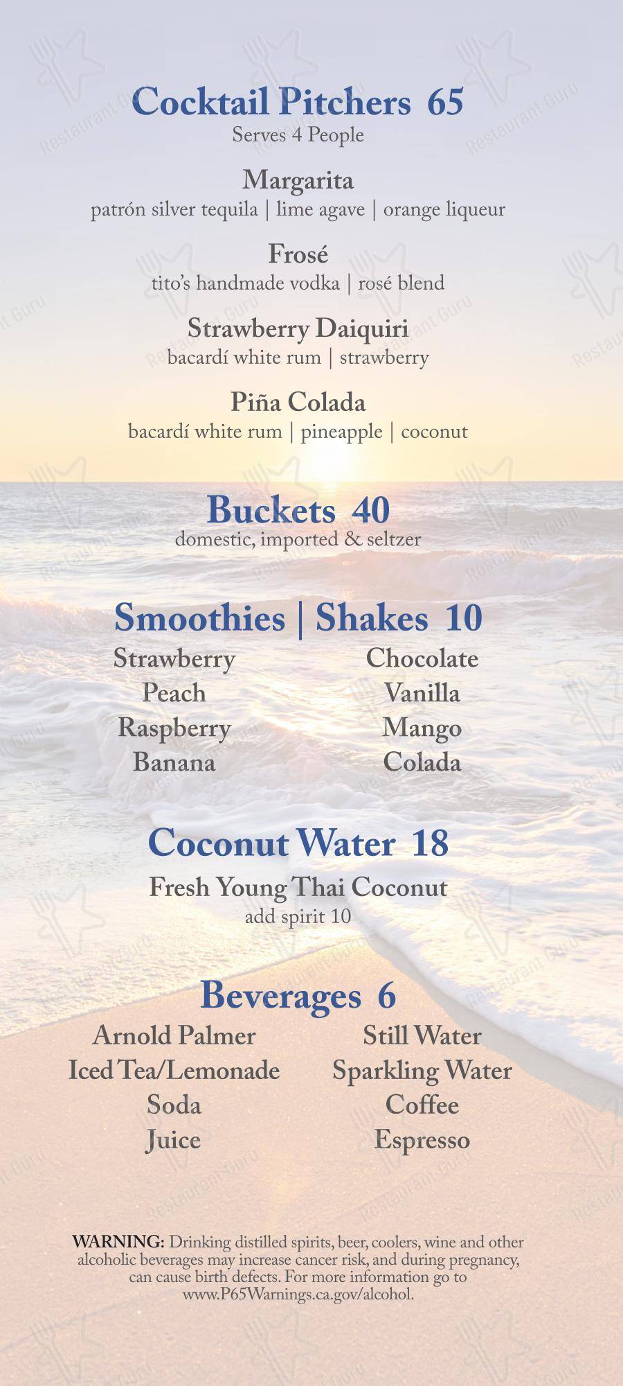 Menu at Ember & Rye steakhouse, Carlsbad