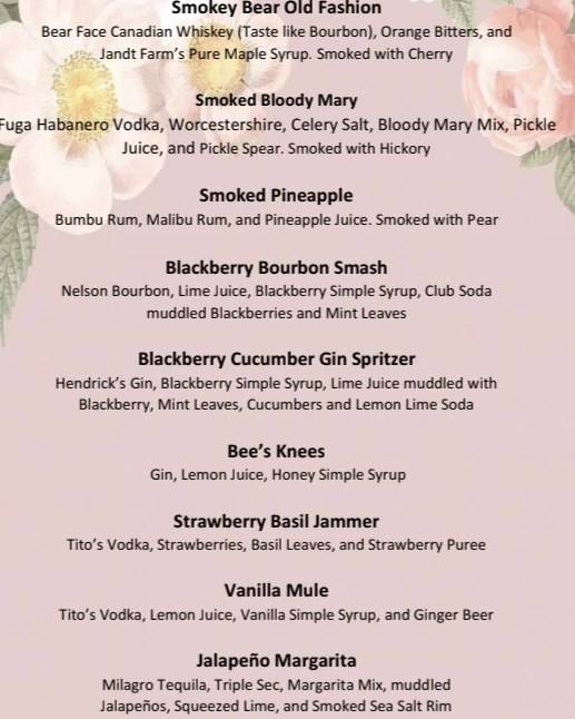 Menu at Embers 1871 steakhouse, Peshtigo