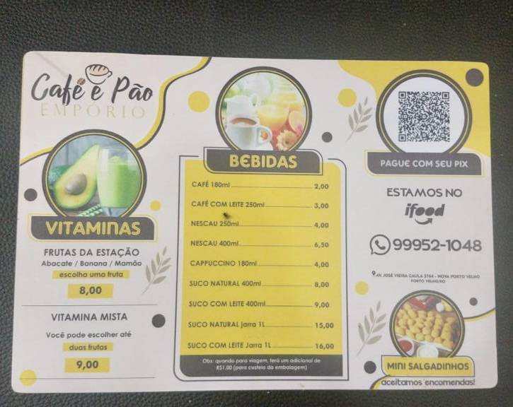 Menu em Empório Café e Pão, Porto Velho
