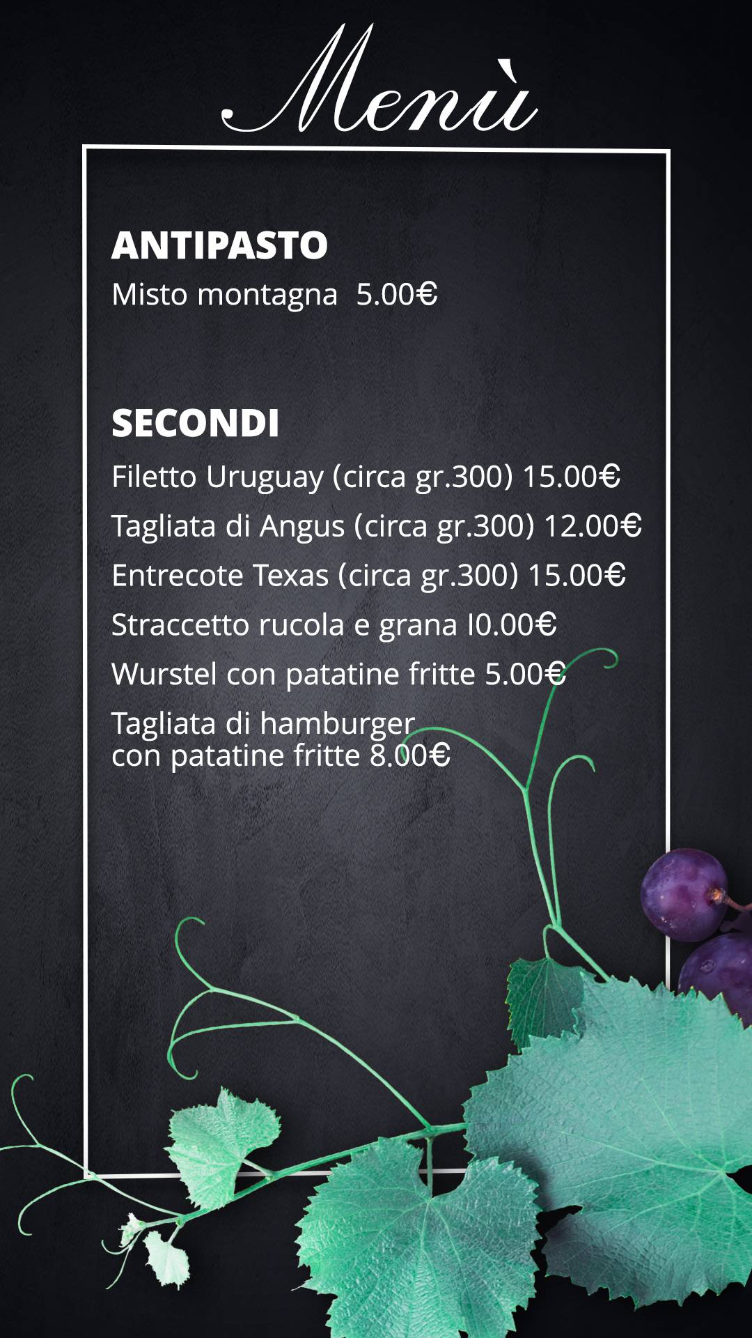 Bricco menu store