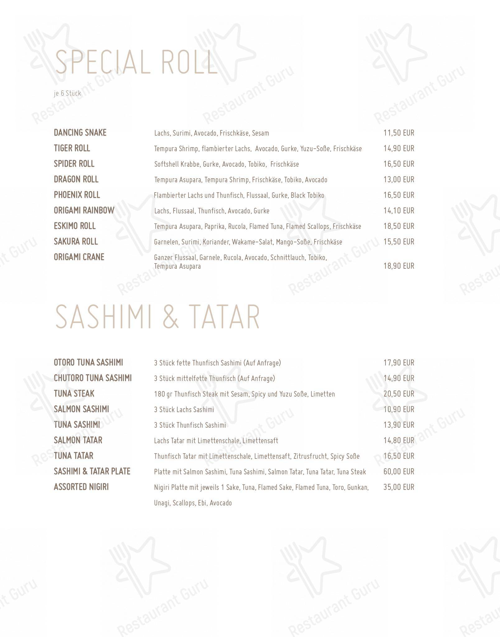 Speisekarte von Enso Sushi & Grill restaurant, Stuttgart