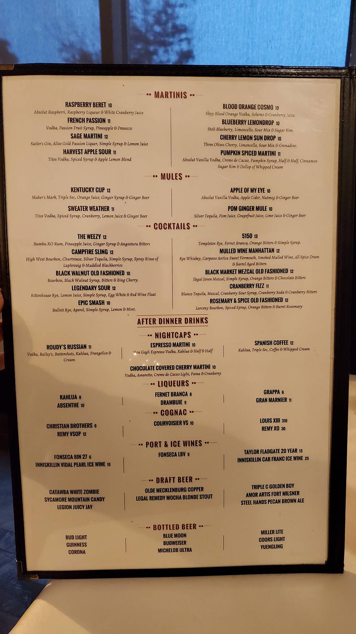 Menu at Epic Chophouse at Kingsley pub & bar, Fort Mill