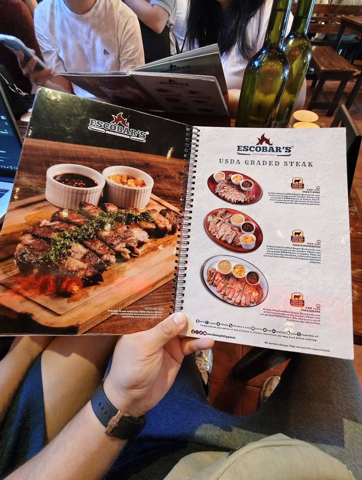 Menu at Escobar's Steakhouse, Quezon City, South Triangle