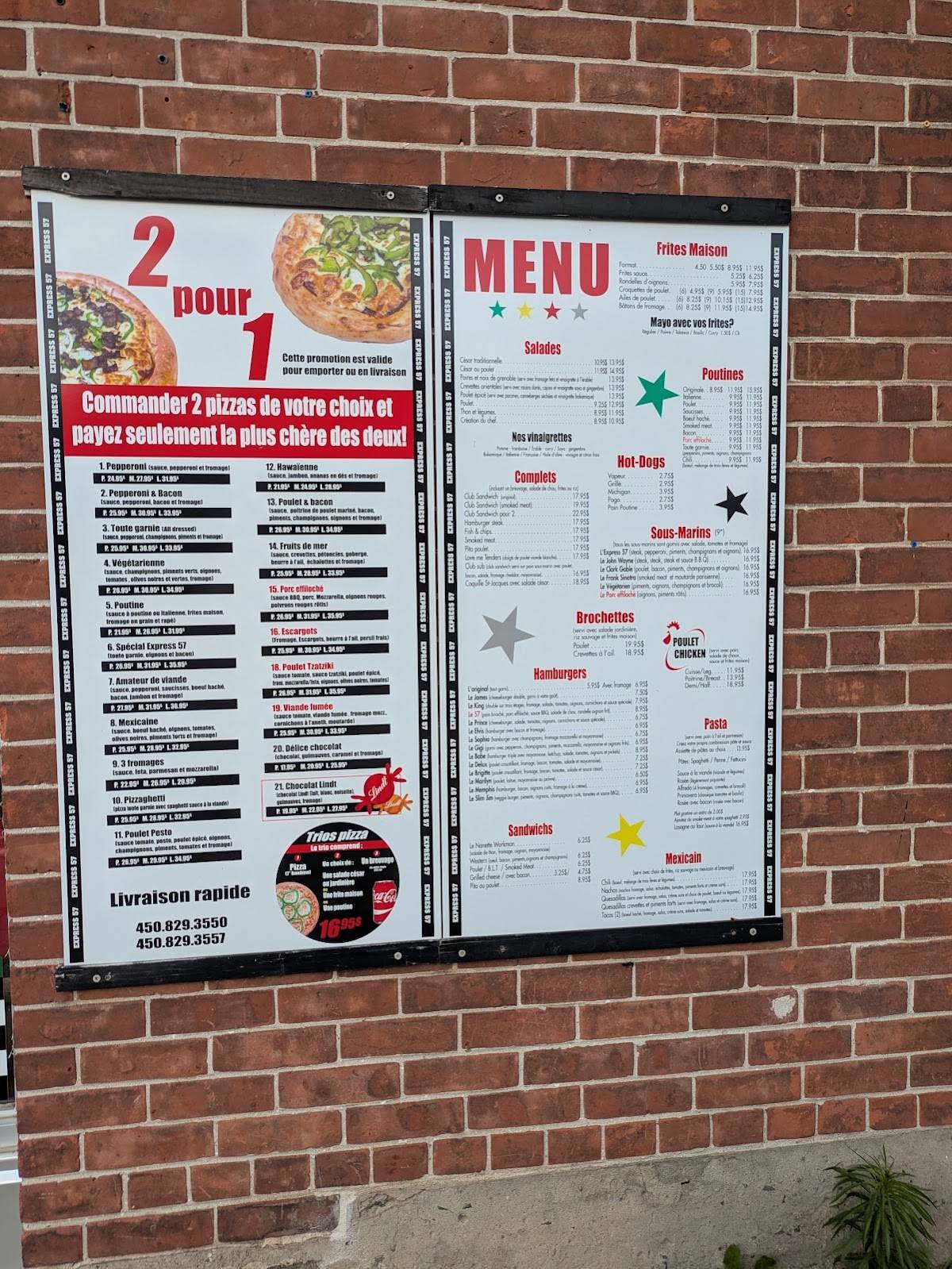 Menu at Express 57 pizzeria, Godmanchester, 22 Rue Lambton