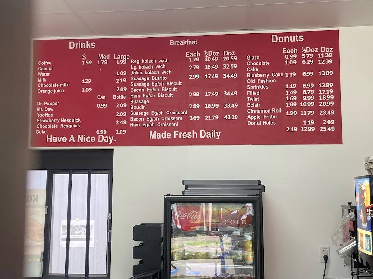 Menu at Express Donuts, Lafayette