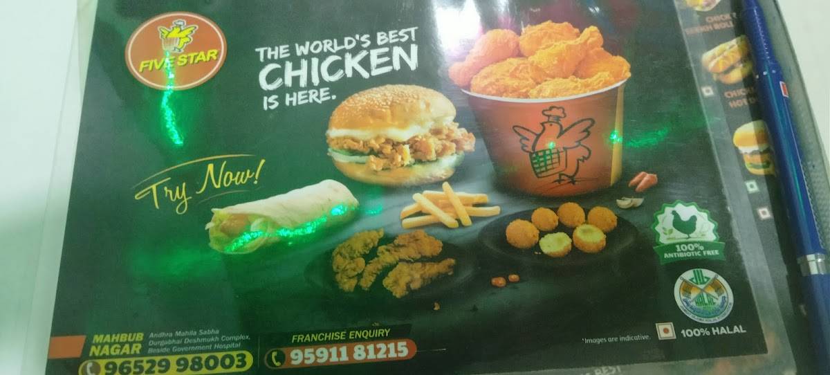 Menu at FIVE STAR CHICKEN, Mahbubnagar, Q226+X7F