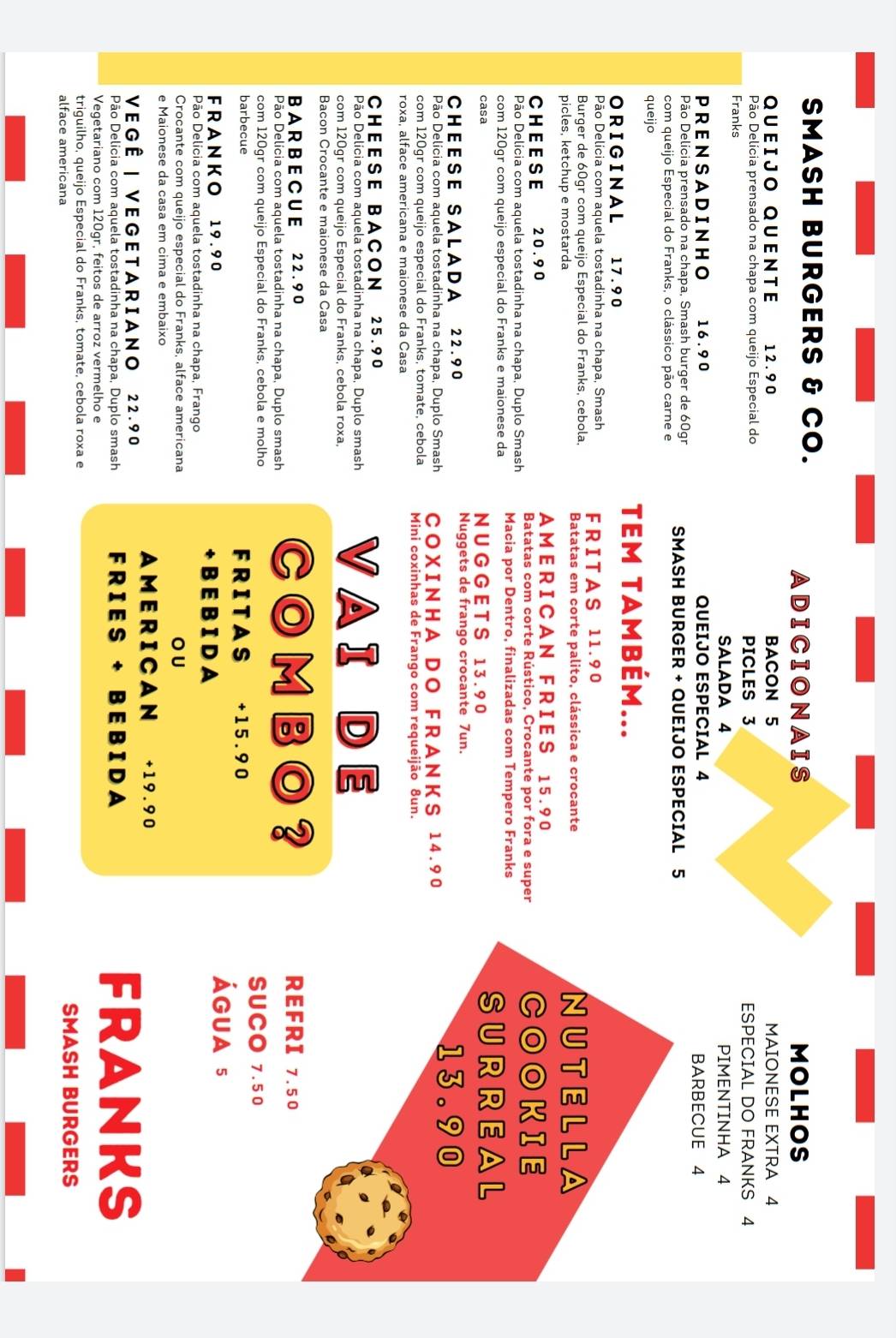 Menu em FRANKS SMASH BURGERS restaurante, Porto Seguro