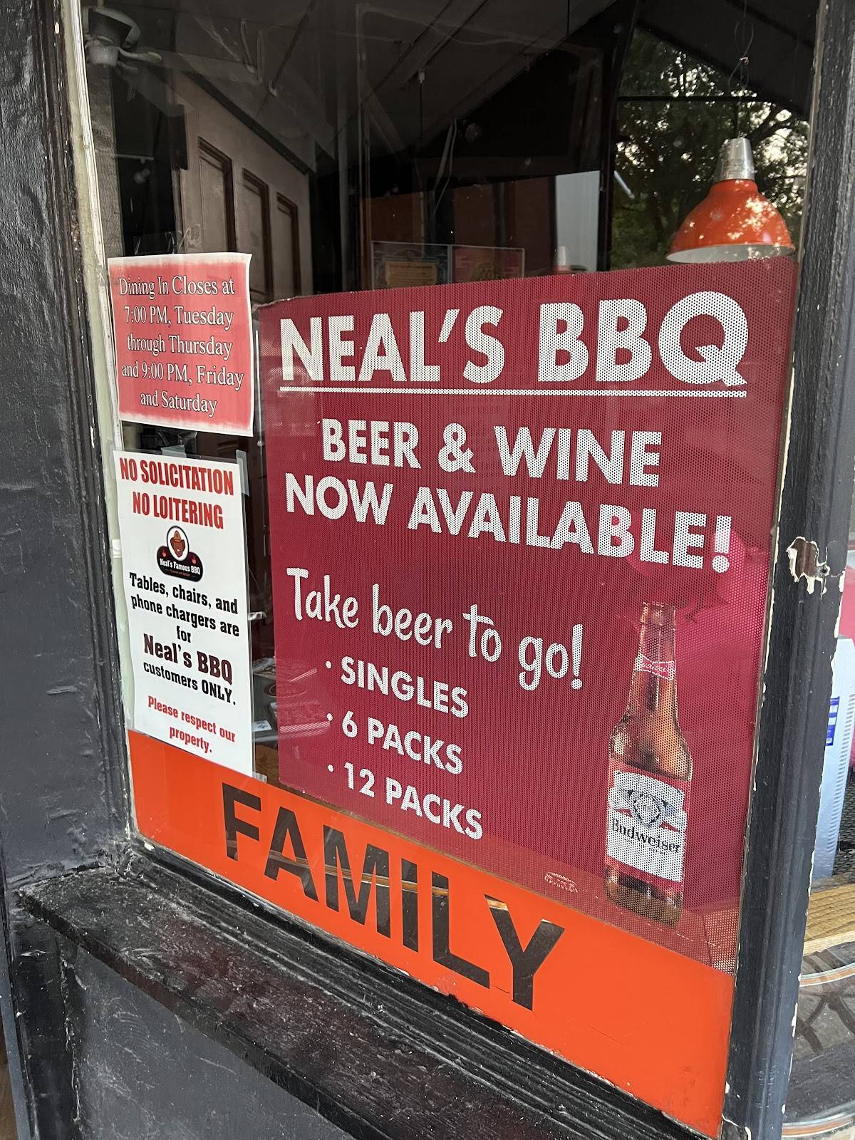 Menu at Neal's Famous BBQ, Hamilton