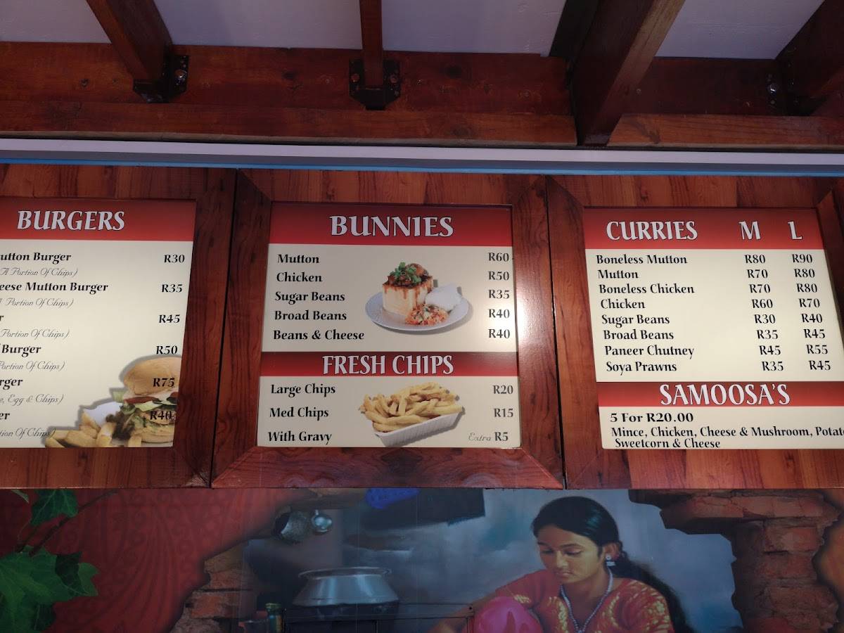 Menu at Famous Bunny restaurant, Dolphin Coast