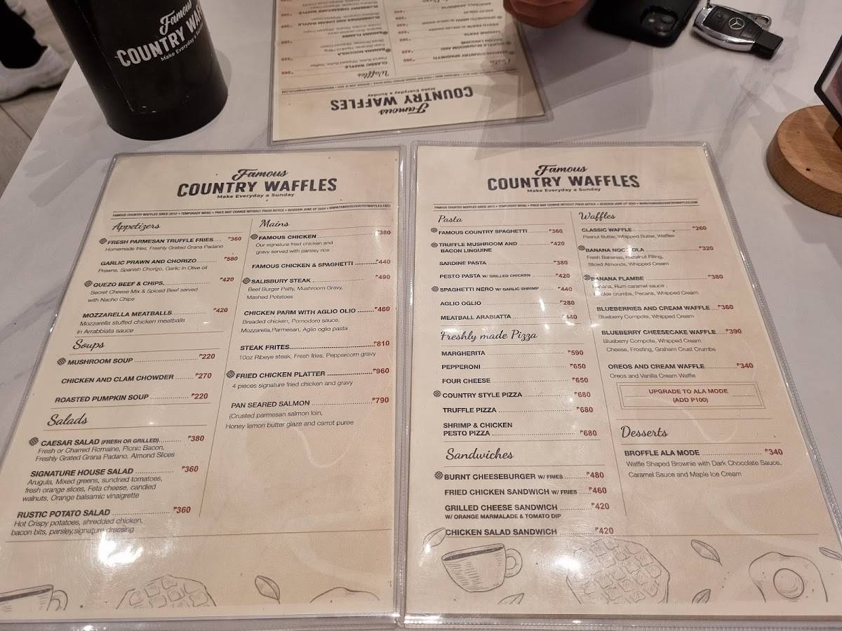 Menu at Famous Country Waffles - White Plains Katipunan restaurant ...