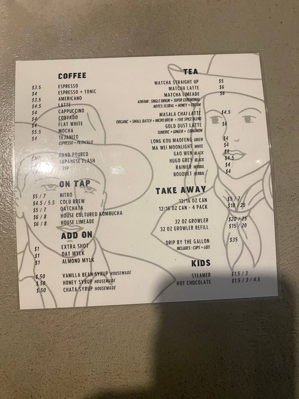 Menu at Far West Coffee restaurant, Midland