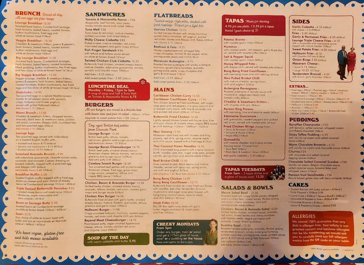 Menu at Vito Lounge restaurant, Fareham