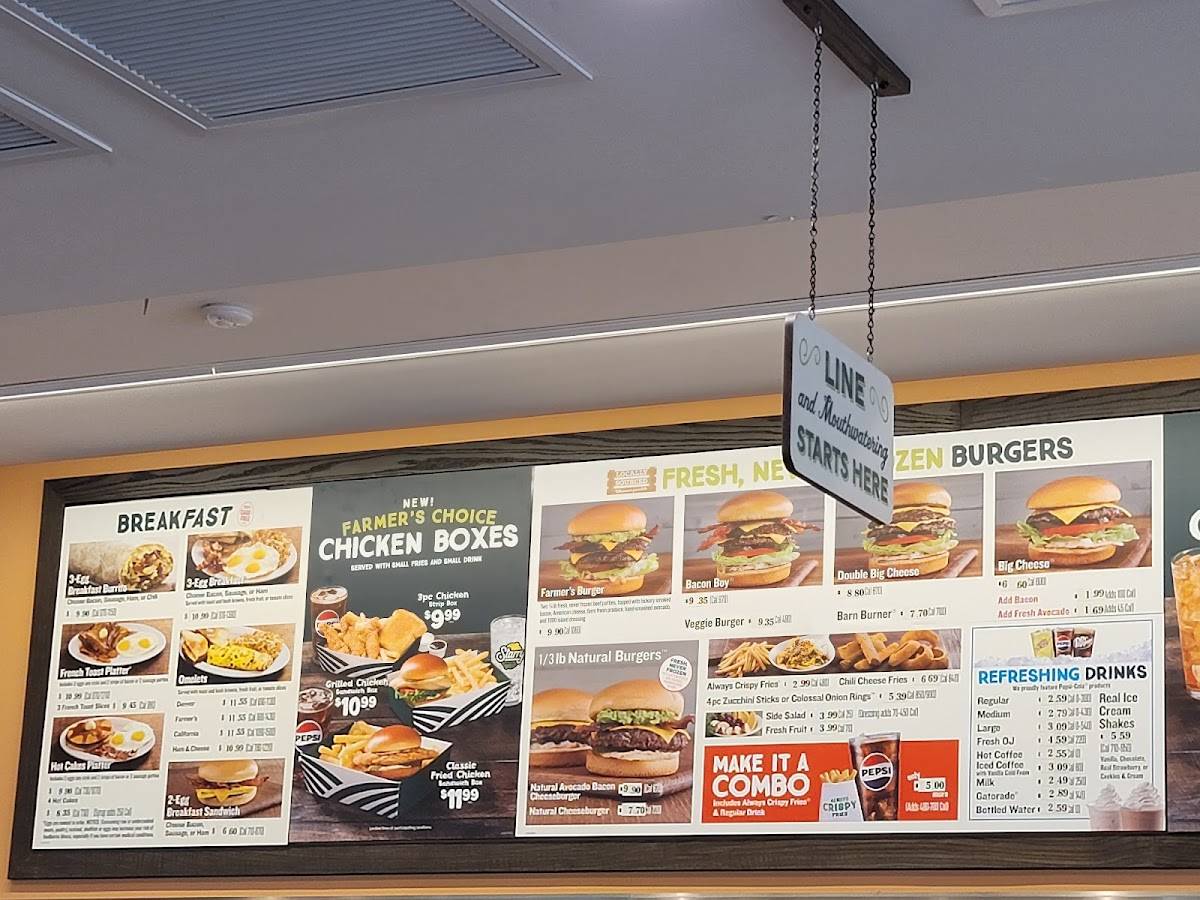 Menu at Farmer Boys restaurant, Tolleson