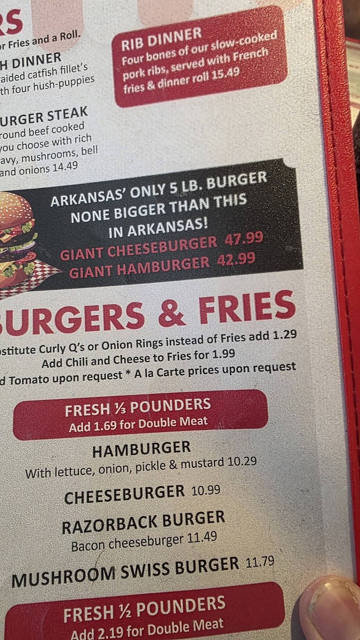 Menu at Ed Walker's Drive-In & Restaurant, Fort Smith