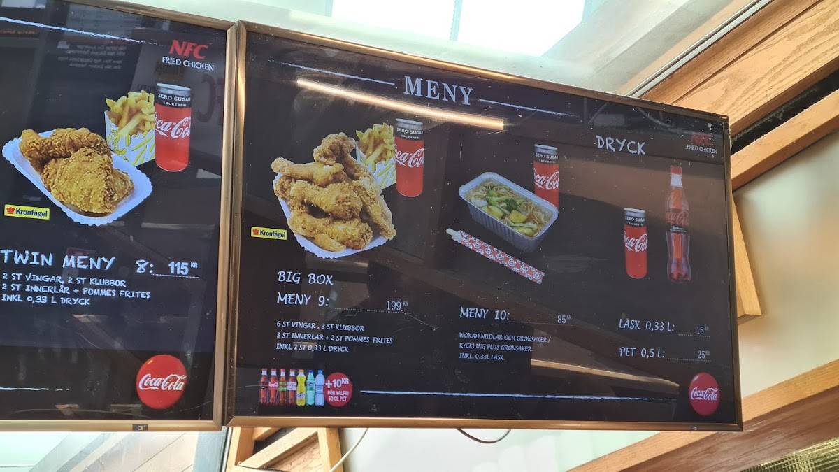 Menu at NFC Fried Chicken fast food, Gothenburg, Nils Ericsonsgatan 17