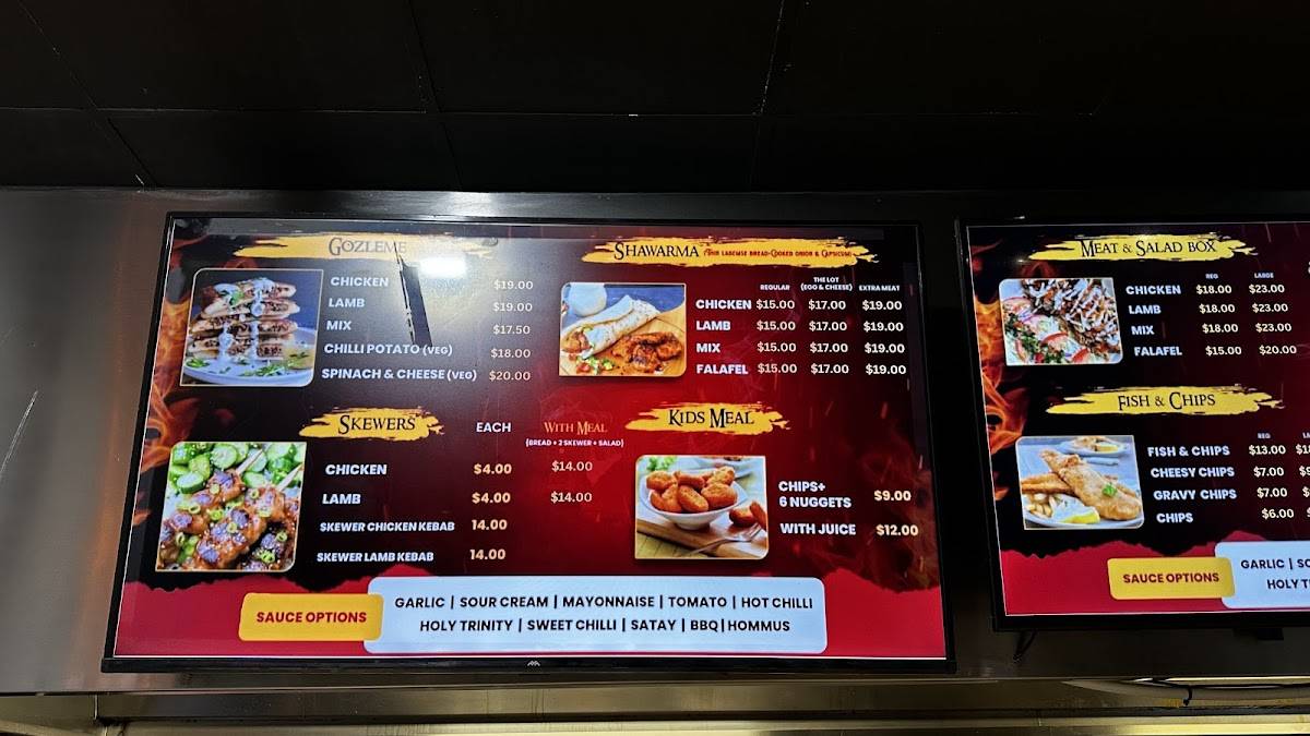Menu at Perth Kebab Station Subiaco fast food, Subiaco