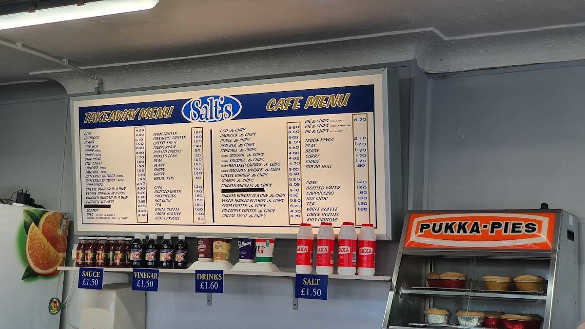 Menu at Salts Fish & Chip Shop fast food, Skegness