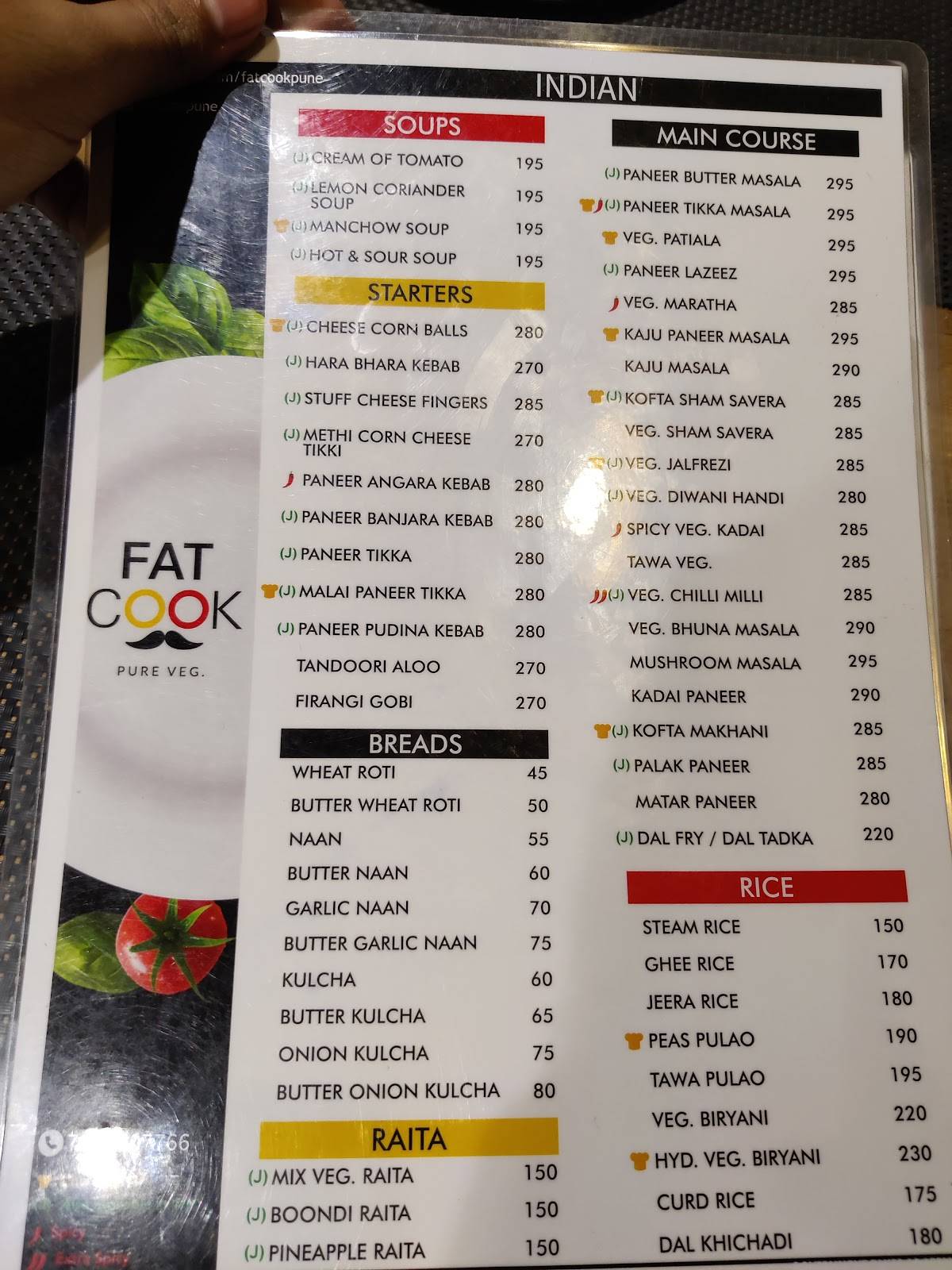 Menu at Fatcook, Pune