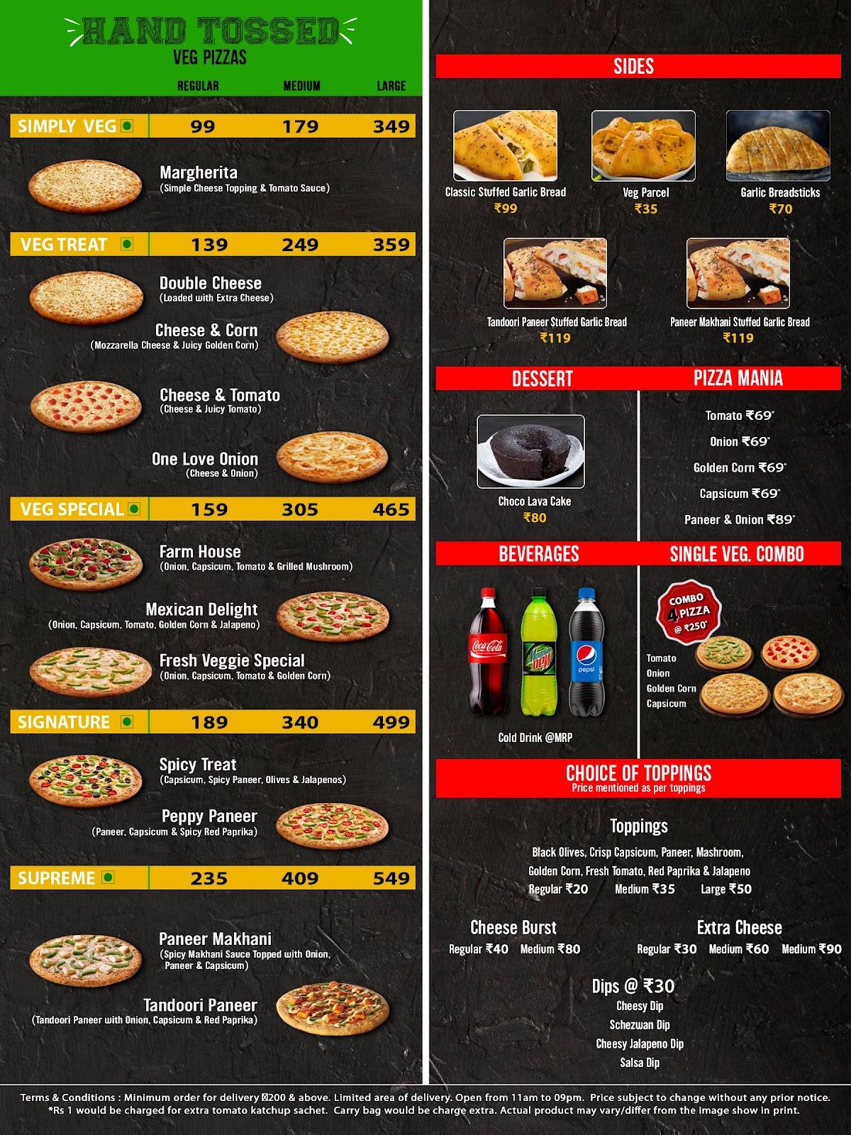 Menu at Fiamma Pizza, Neemrana
