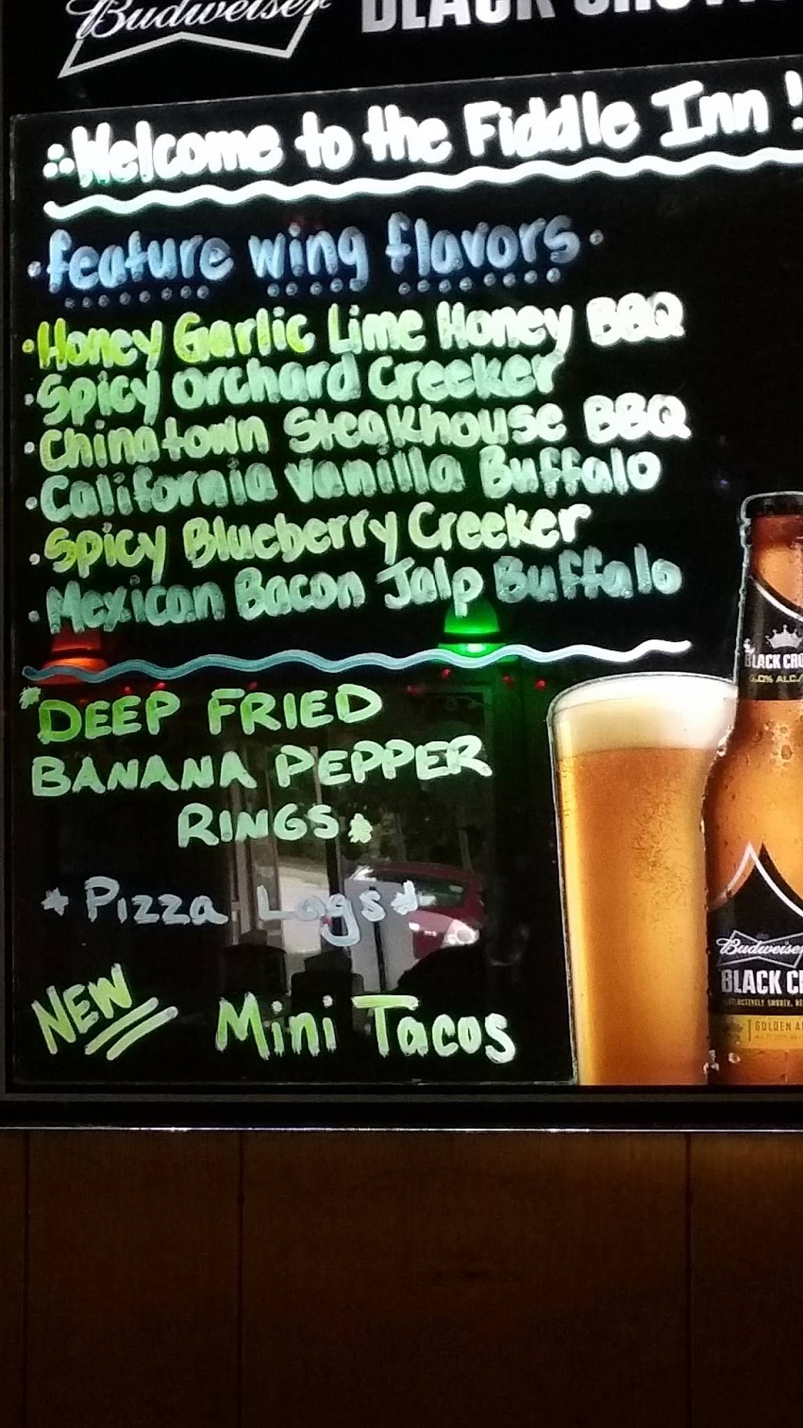 Menu at Fiddle Inn fast food, Northwest Harborcreek