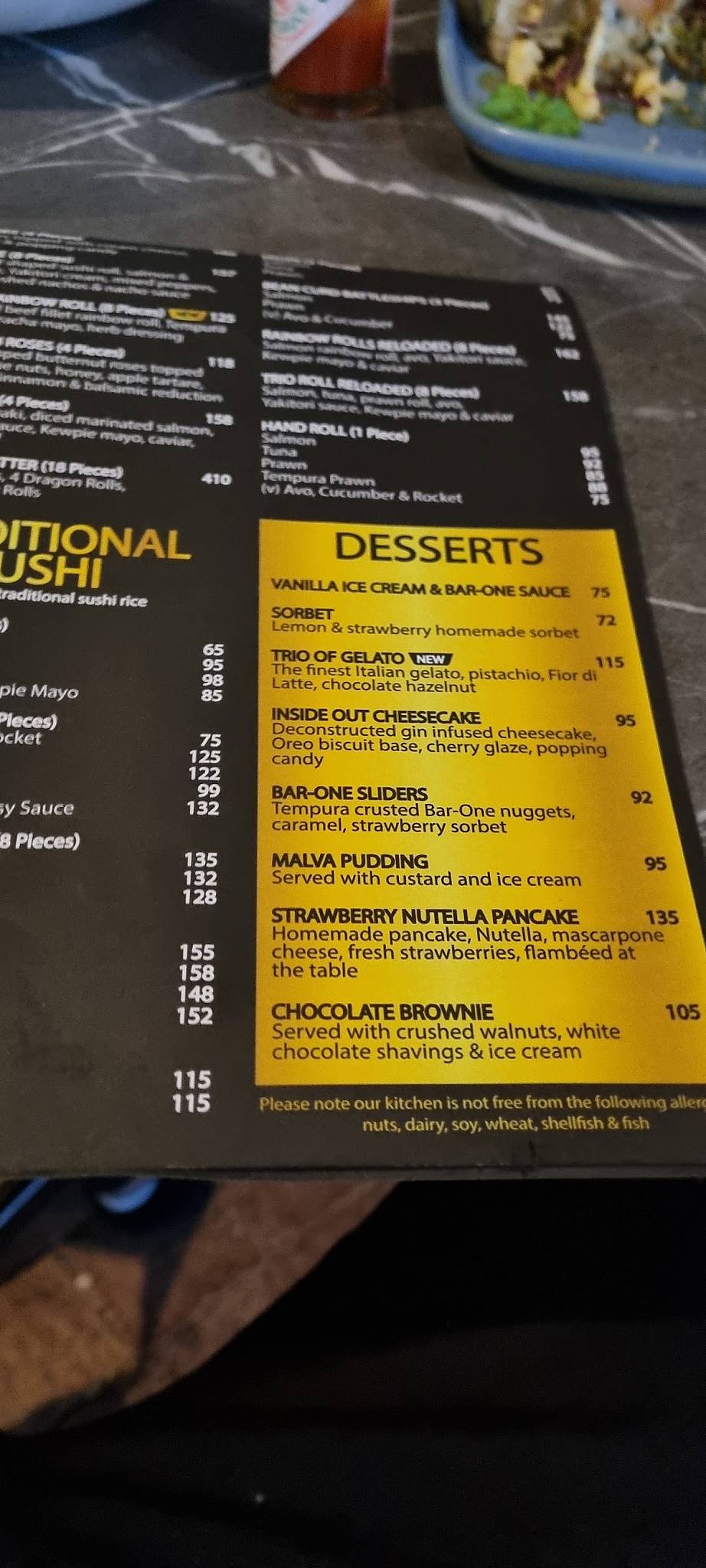 Menu at Fireroom Hazelwood restaurant, Pretoria