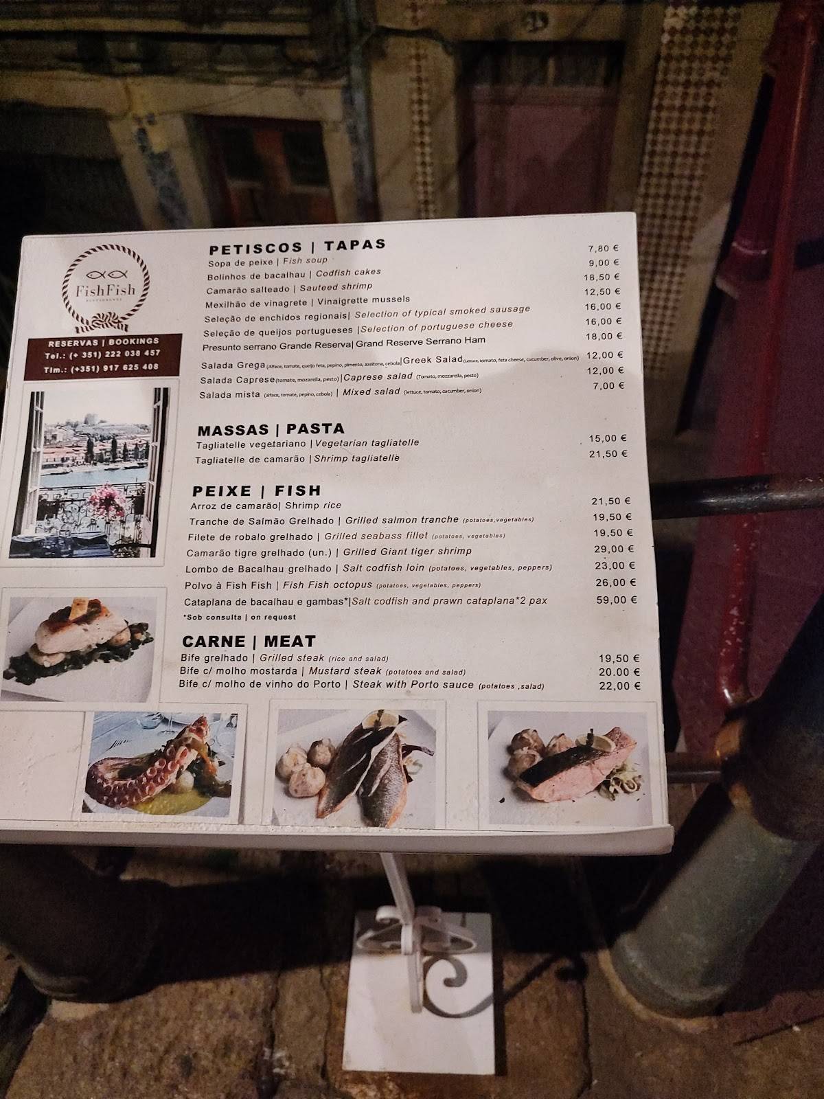Carta del restaurante Fish Fish, Oporto