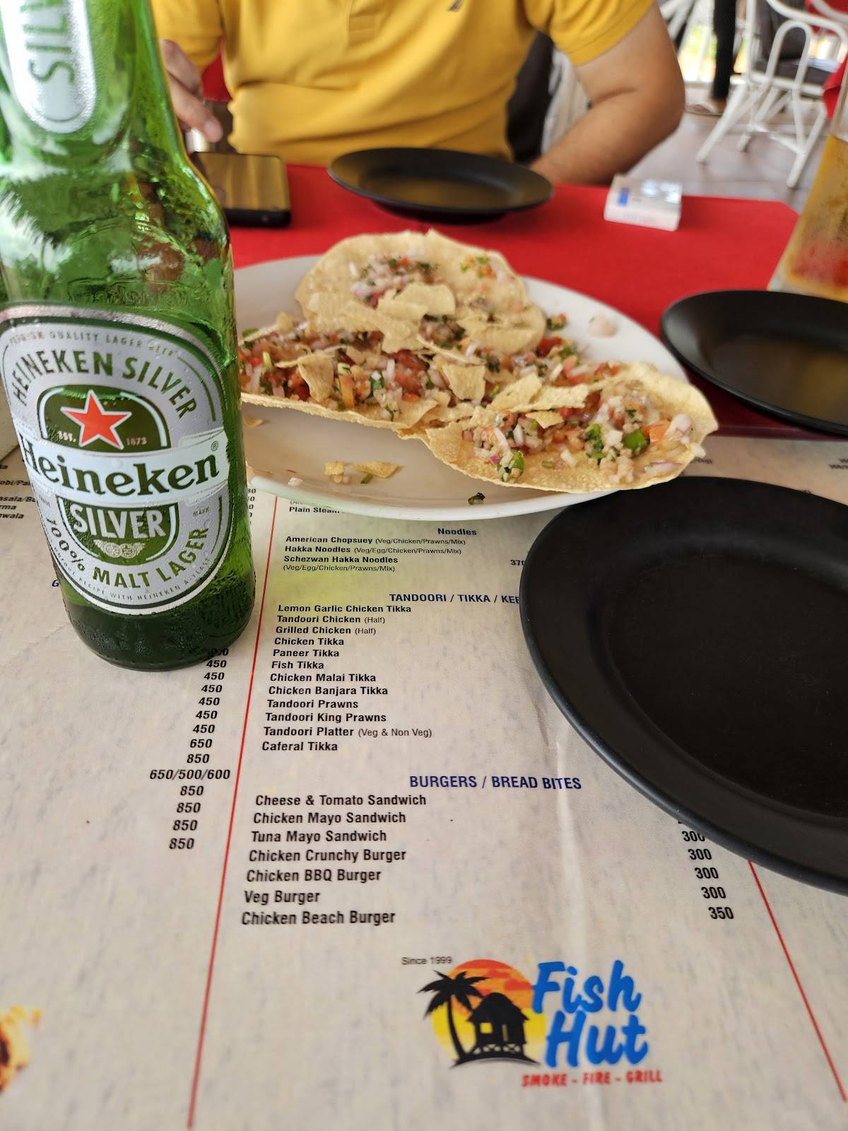 Menu at Fish Hut, Candolim, Dando beach