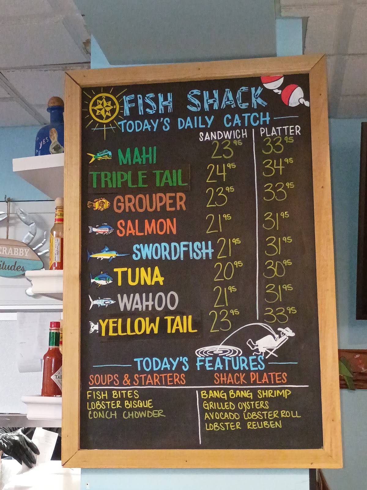 Menu at Fish Shack restaurant, Lighthouse Point, N Federal Hwy