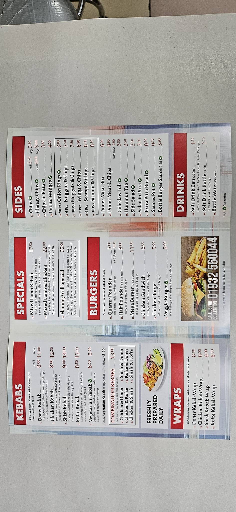 Menu at Flaming Grill fast food, Chertsey