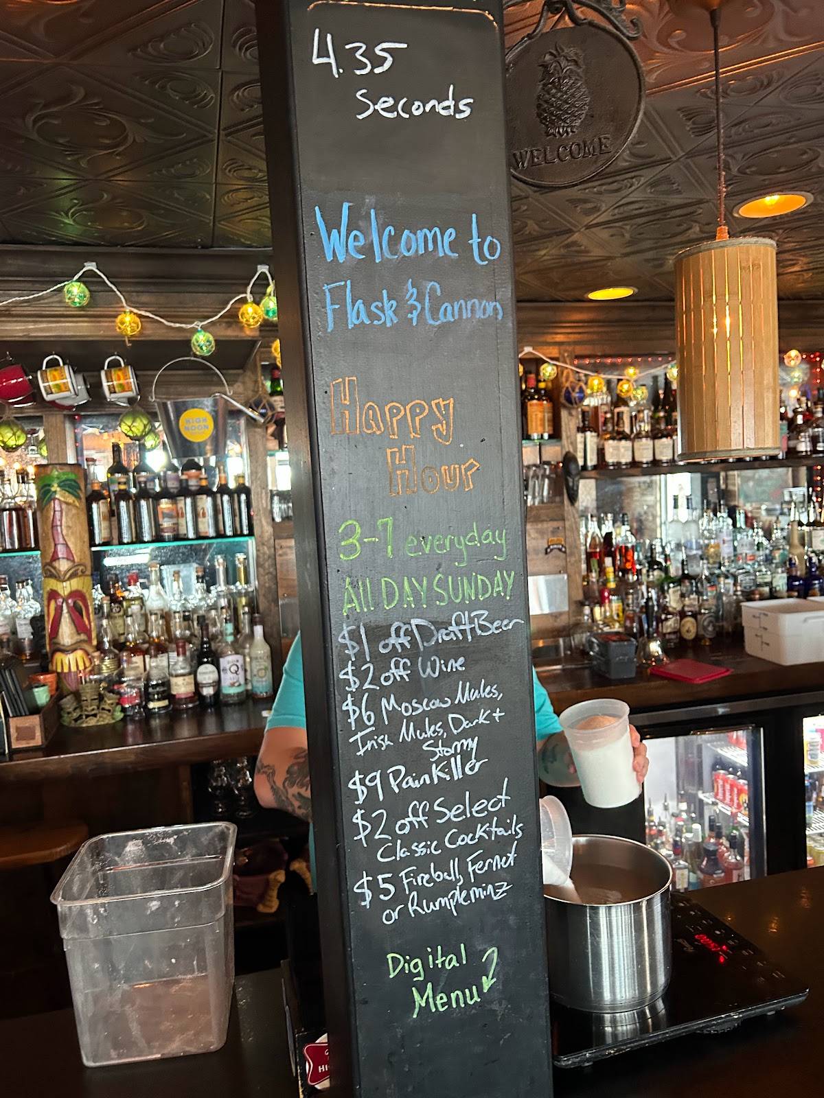 Menu at Flask and Cannon pub & bar, Jacksonville Beach, 528 1st St N