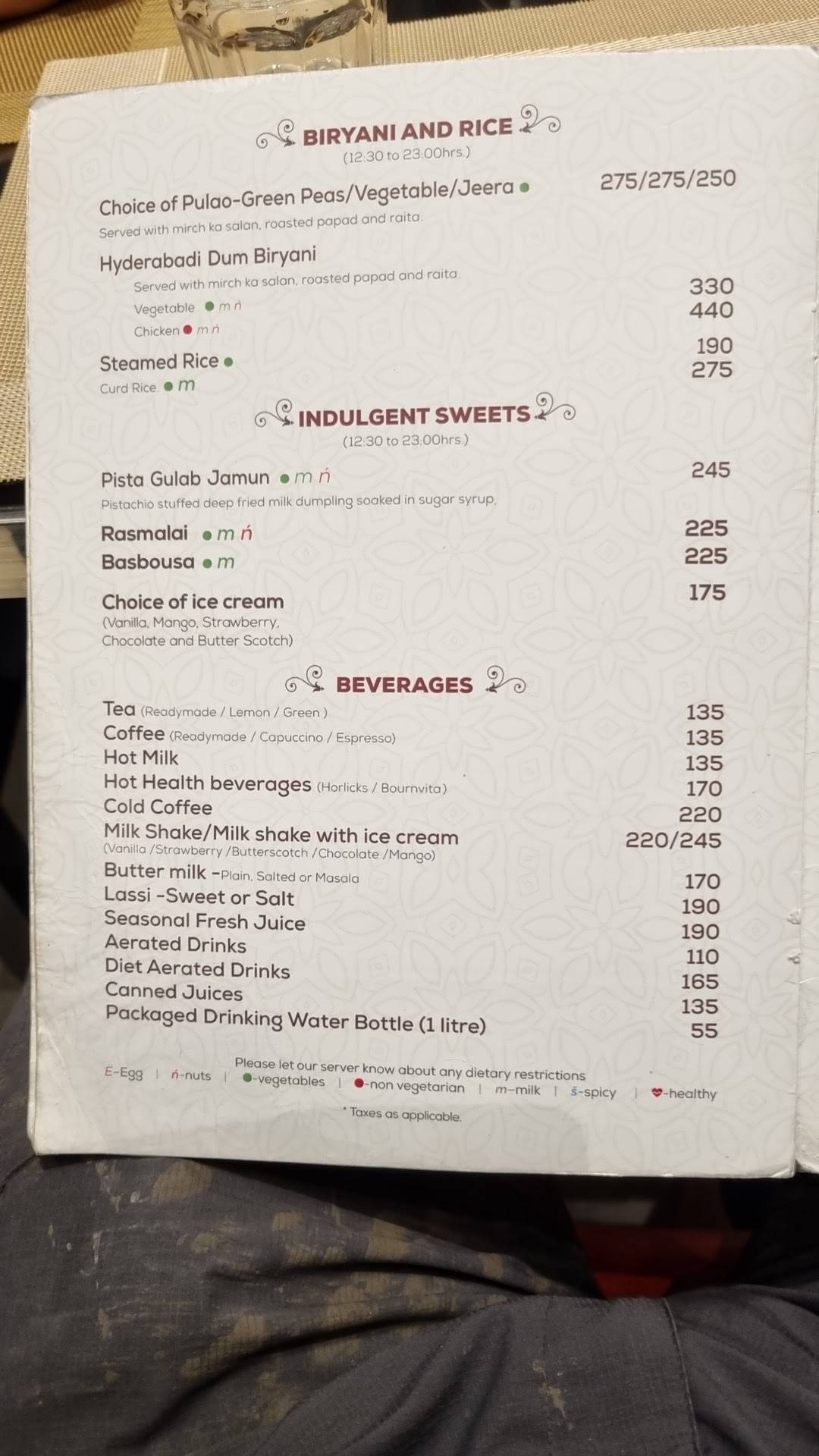 Menu at Flavours Restaurant by Manjeera sarovar premier, Rajahmundry