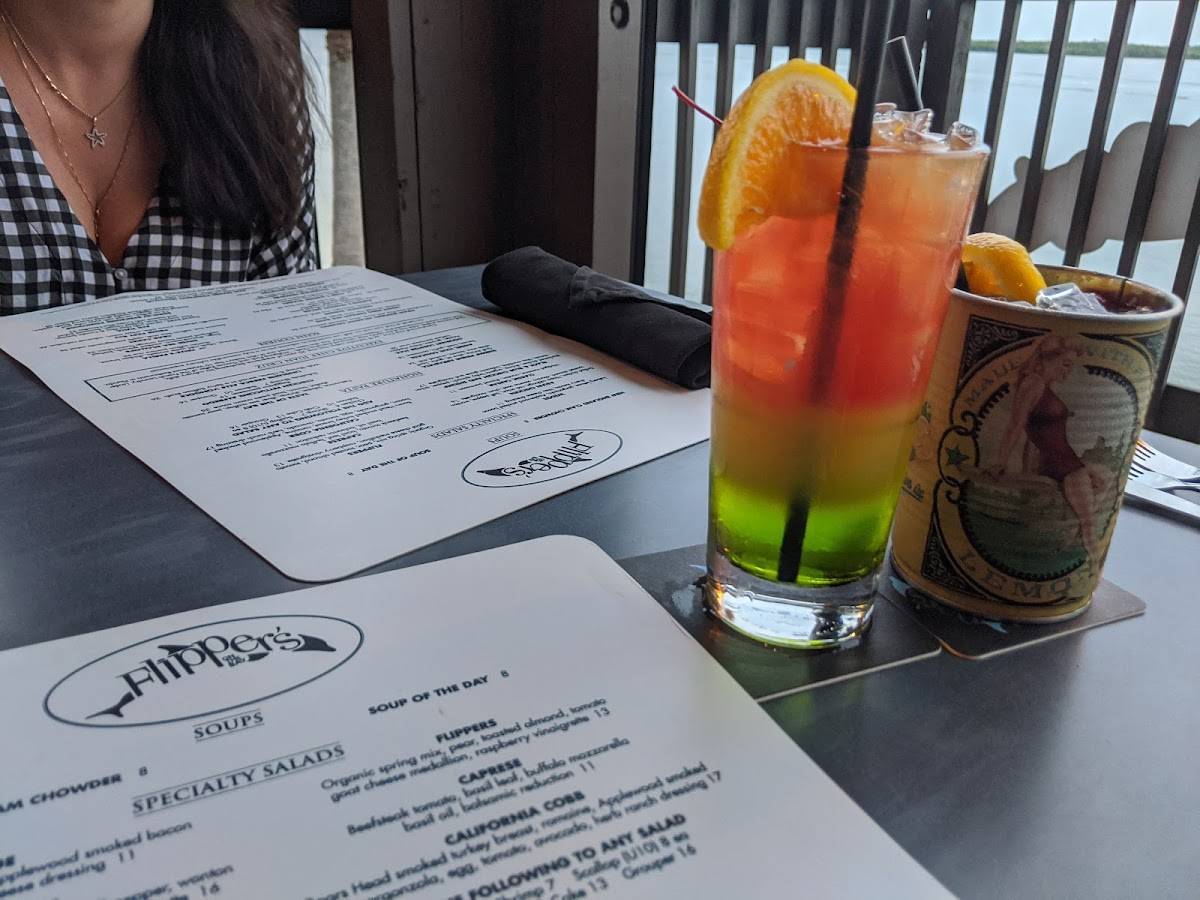 Menu at Flippers restaurant, Fort Myers Beach