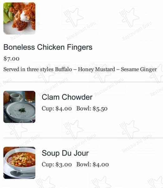 Menu at Florian Hall, Boston