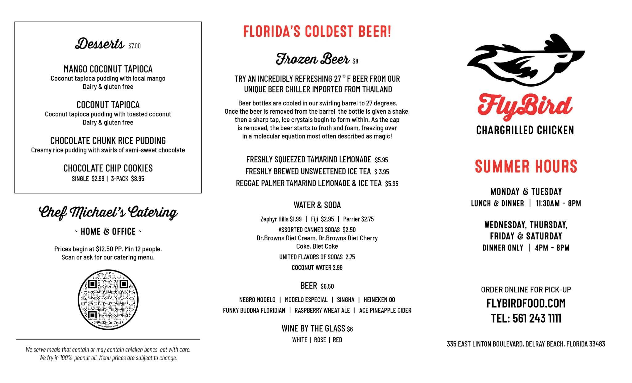 Menu at FlyBird pub & bar, Delray Beach