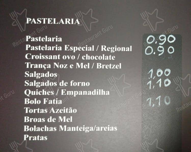 Menu at Pastelaria Fonte Nova Lda restaurant, Lisbon