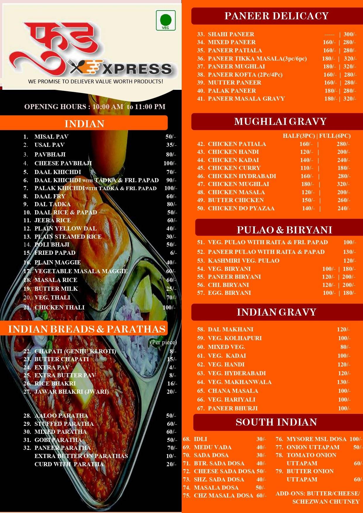 Menu at Food Express - Fast Food Centre, Mumbai, Shop No. 1