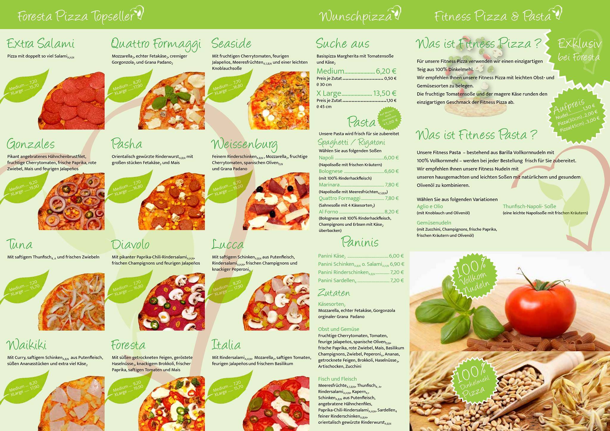 Speisekarte von Foresta Pizza Weißenburg, Weißenburg in Bayern