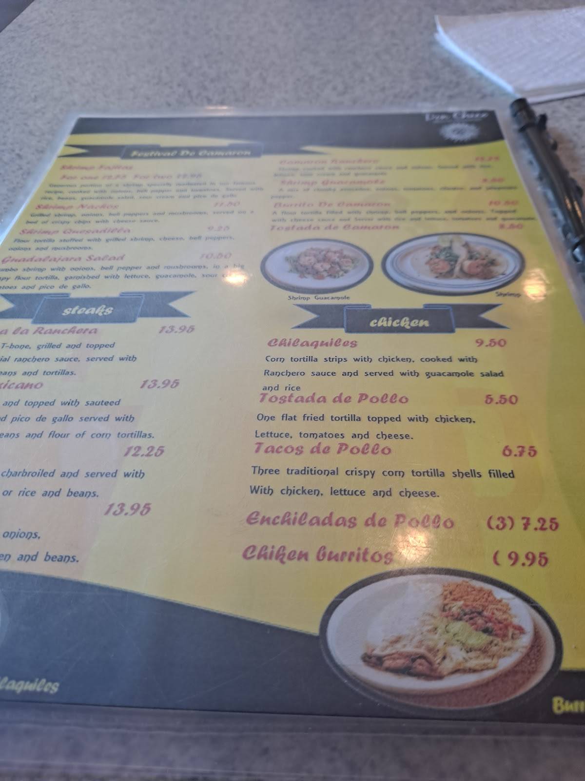 Menu at Don Chico Mexican Restaurant, Fort Payne