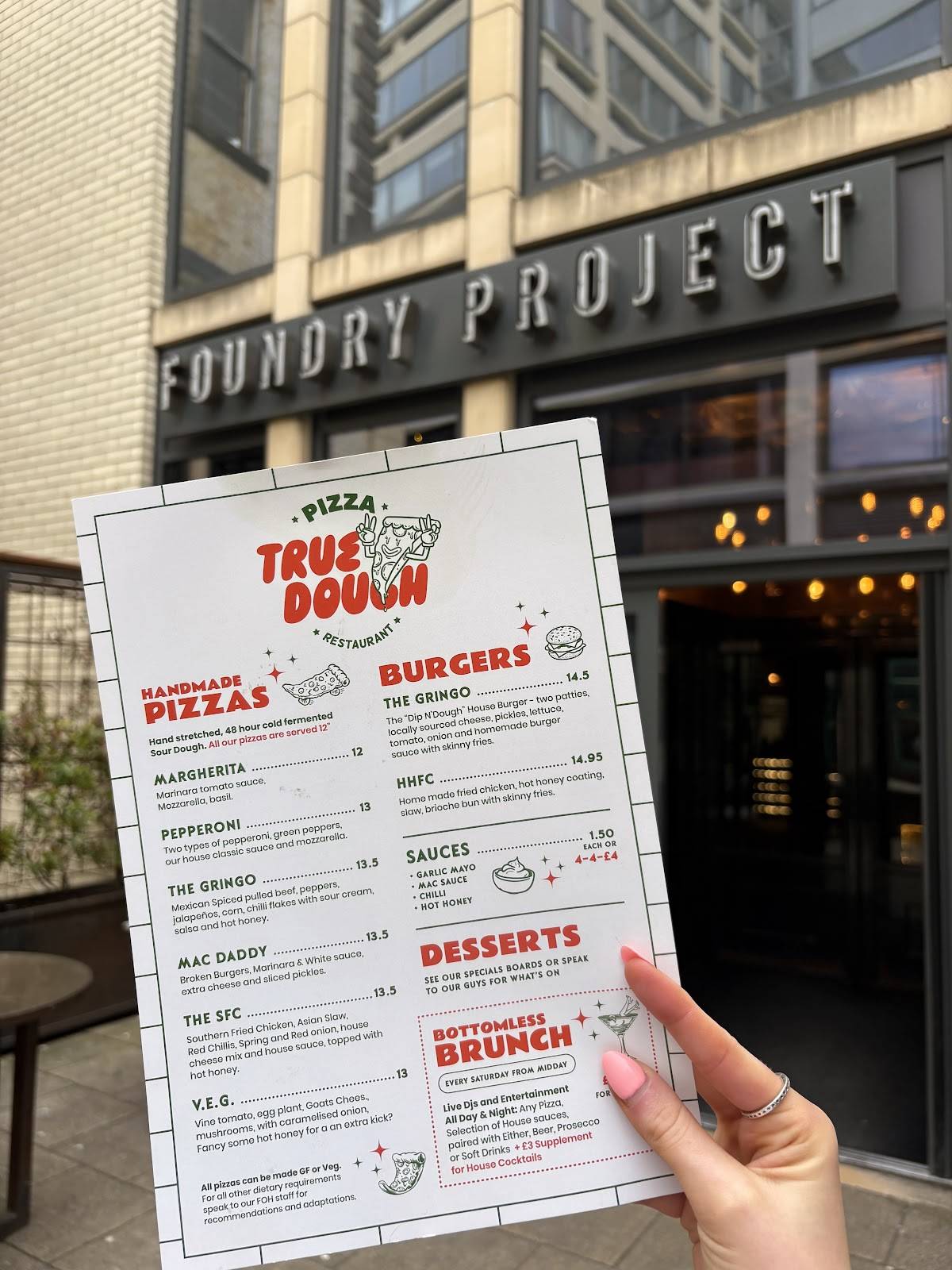 Menu at Foundry Project Harrogate pub & bar, Harrogate