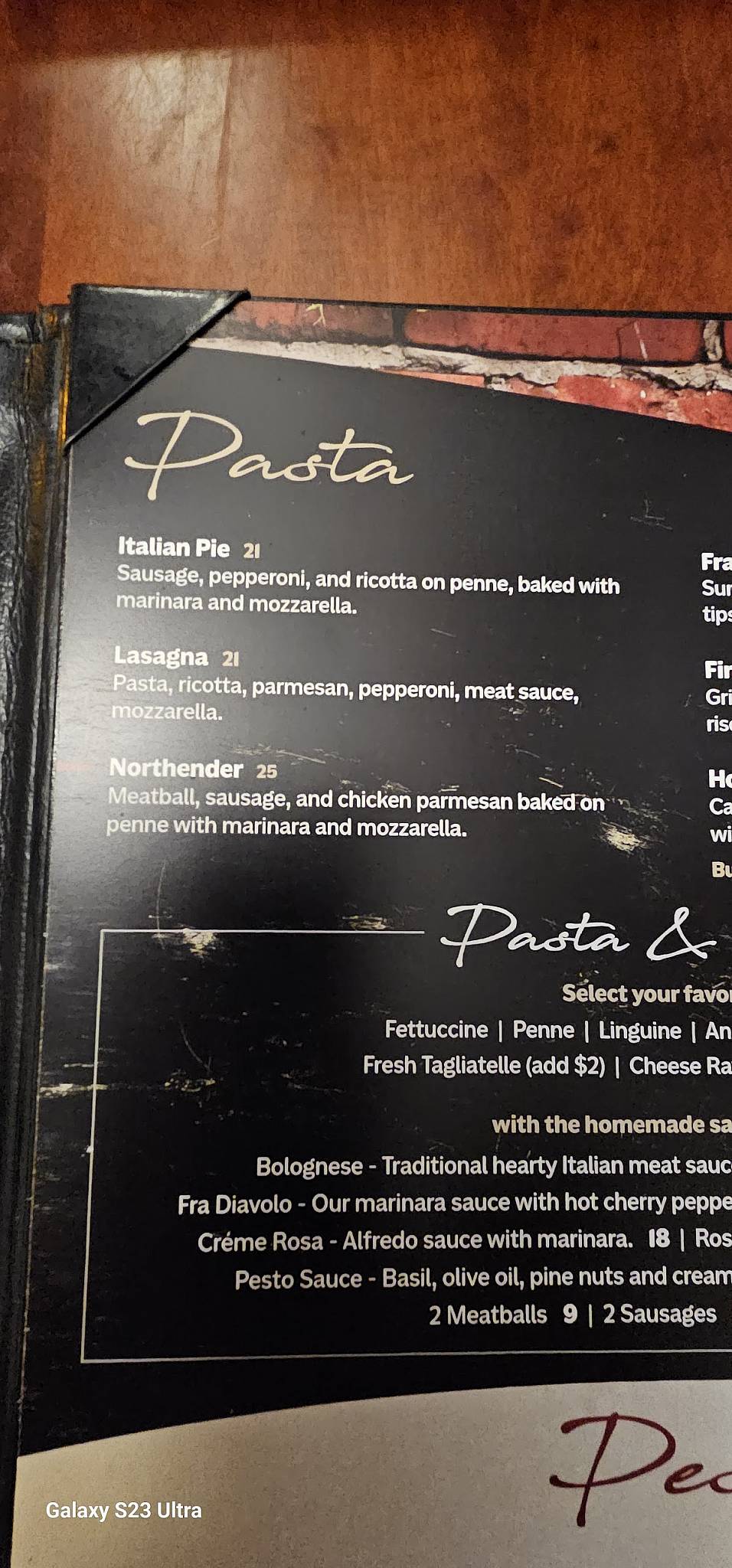 Menu at Fratello's Italian Grille pub & bar, Manchester