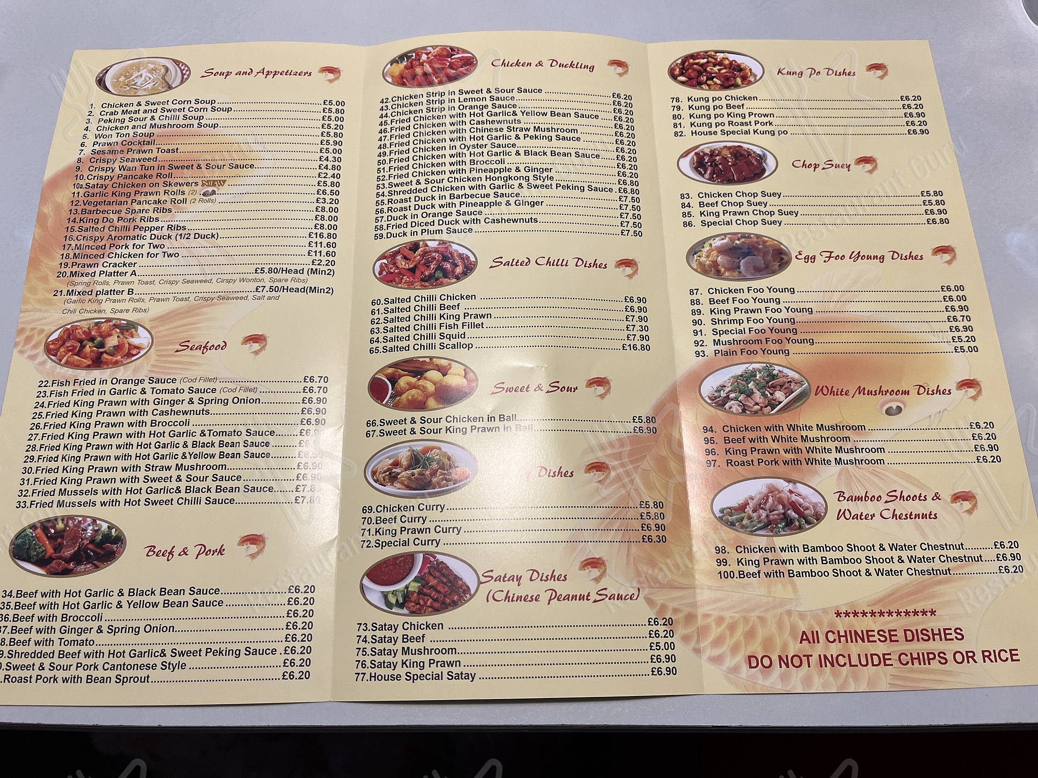 Menu at Fred's Cantonese Restaurant, Retford