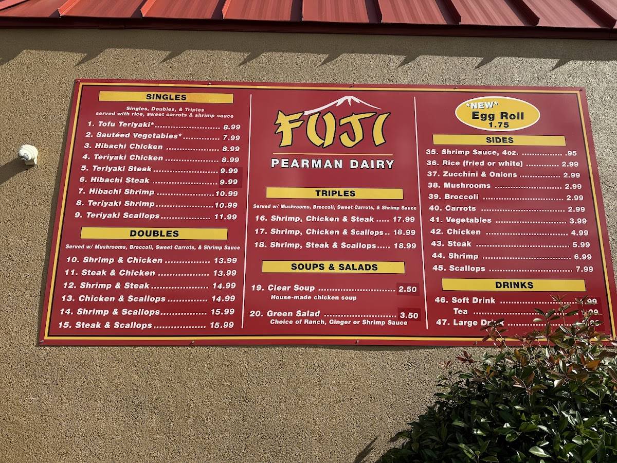 Menu at Fuji Express restaurant, Anderson