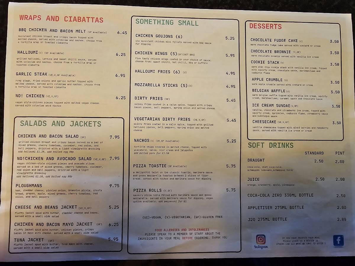 Menu at Funky Duck Pub & Restaurant, Chepstow