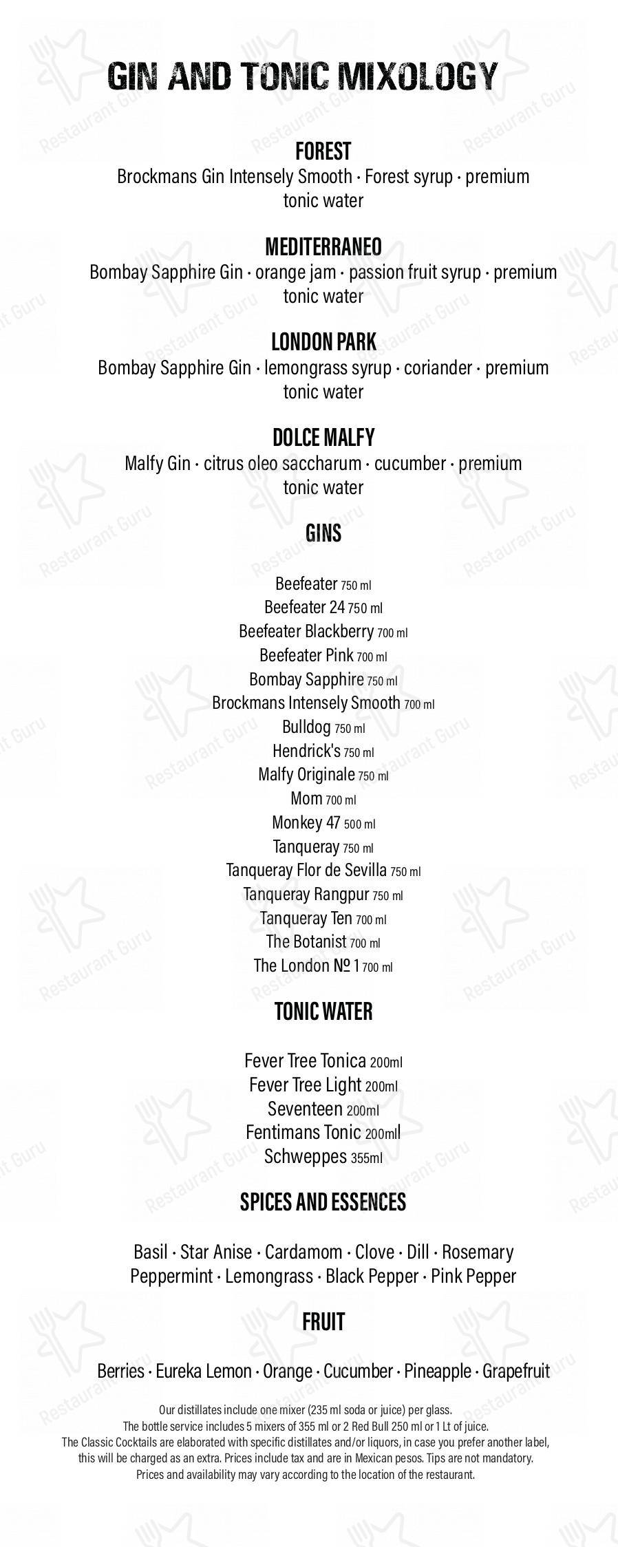 Menu at Funky Geisha Asian Restaurant in Cancun, Cancún