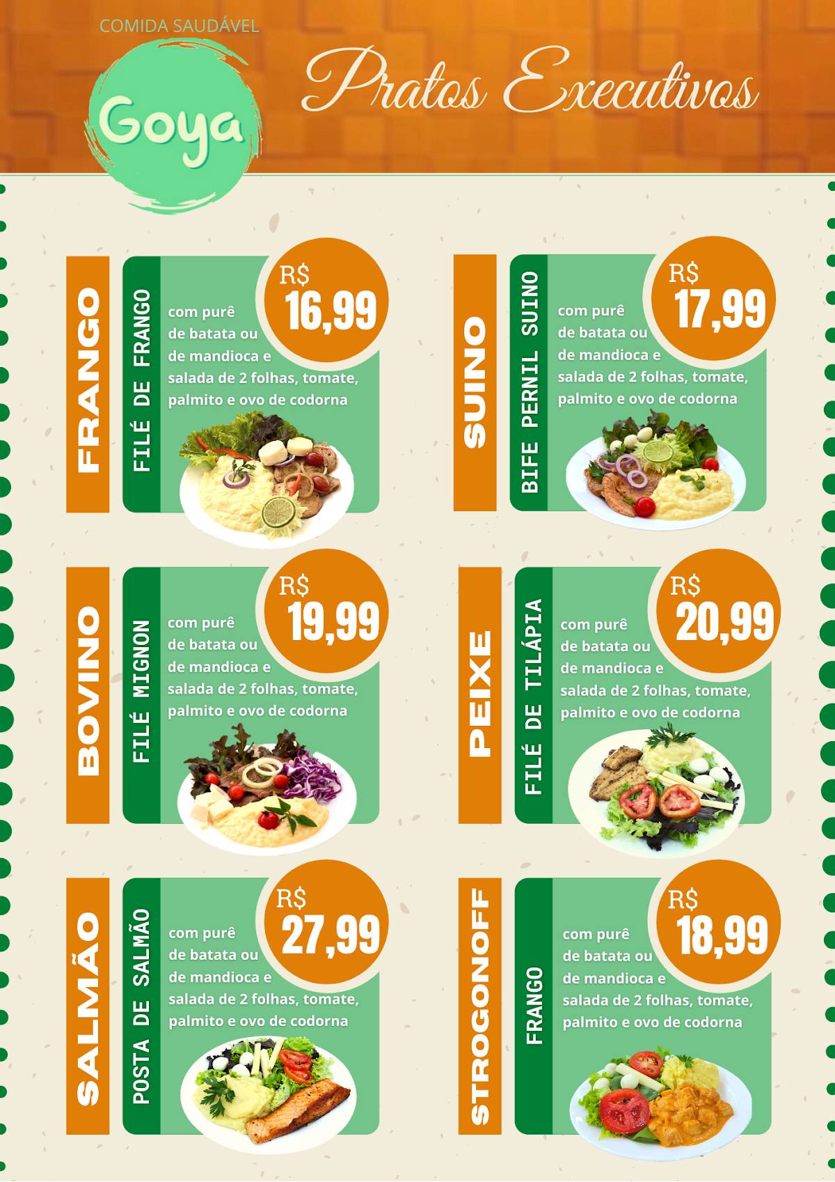Carta del restaurante GOYA Comida Saudável, Barra do Garças, Av. Min ...