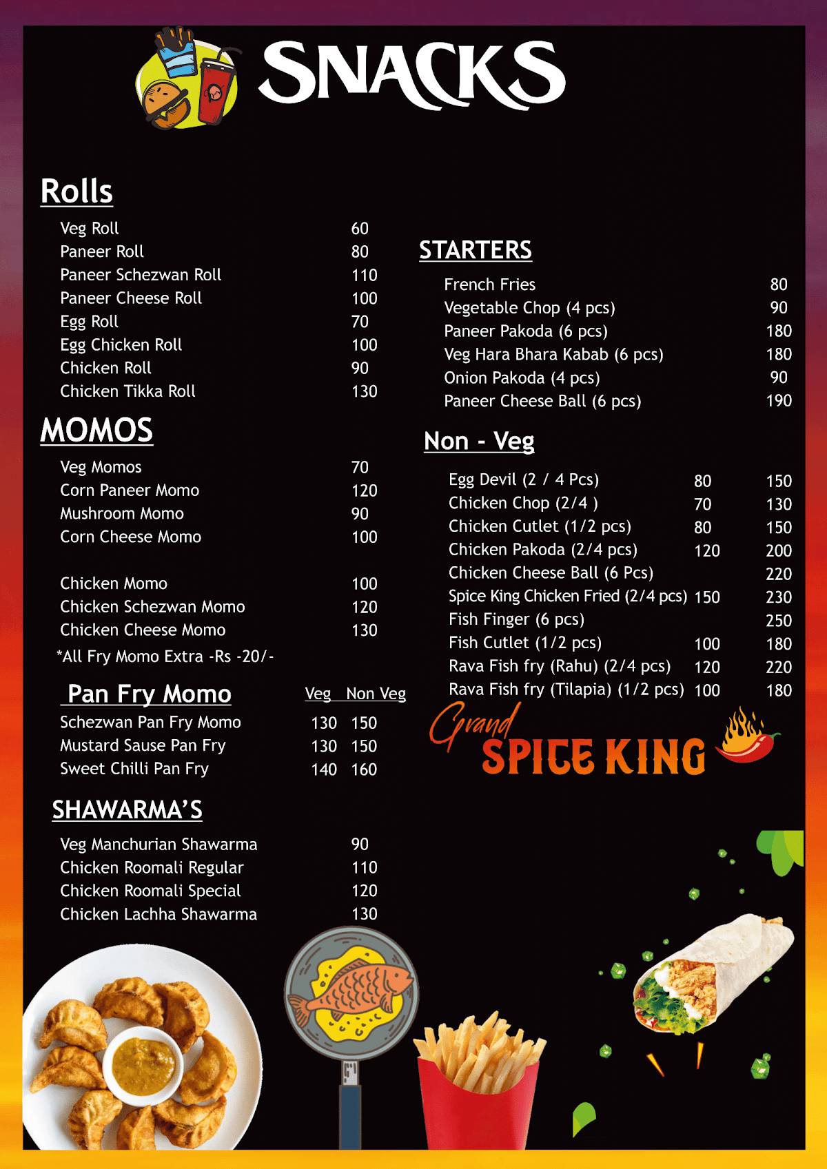 Menu at GRAND SPICE KING, Hyderabad