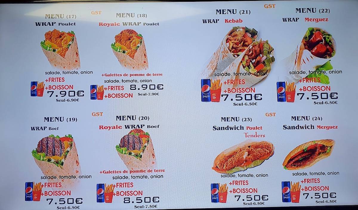 Menu au GST Hot Chicken restaurant, Montargis