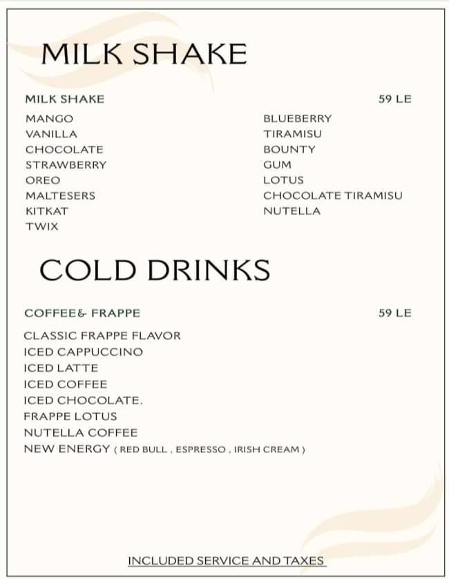 Menu at Garcia Restaurant & Cafe, Cairo